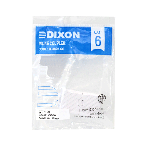 ACOPLADOR RJ45/RJ45 CAT 6 BLANCO DIXON JE315A-C6/WH – Tecno Mayorista
